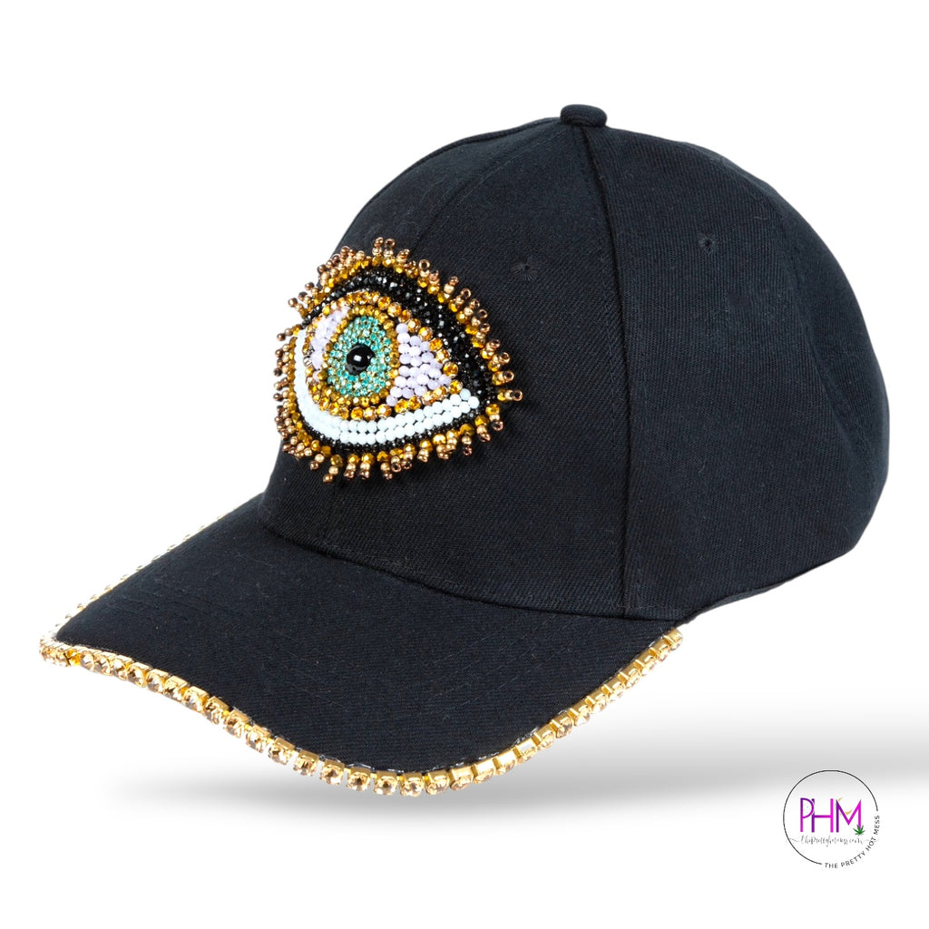 Rhinestone Evil Eye Hat 🧿 – The Pretty Hot Mess