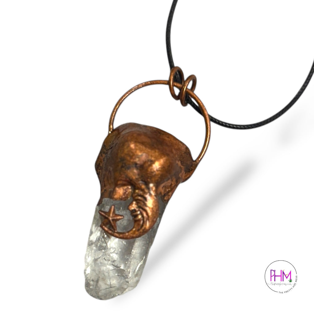Dreamweaver Celestial Clear Quartz Pendant 🌙 – The Pretty Hot Mess
