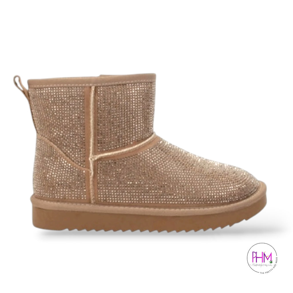 💎 Presley Bedazzled Glam Sherpa Booties 💎 – The Pretty Hot Mess