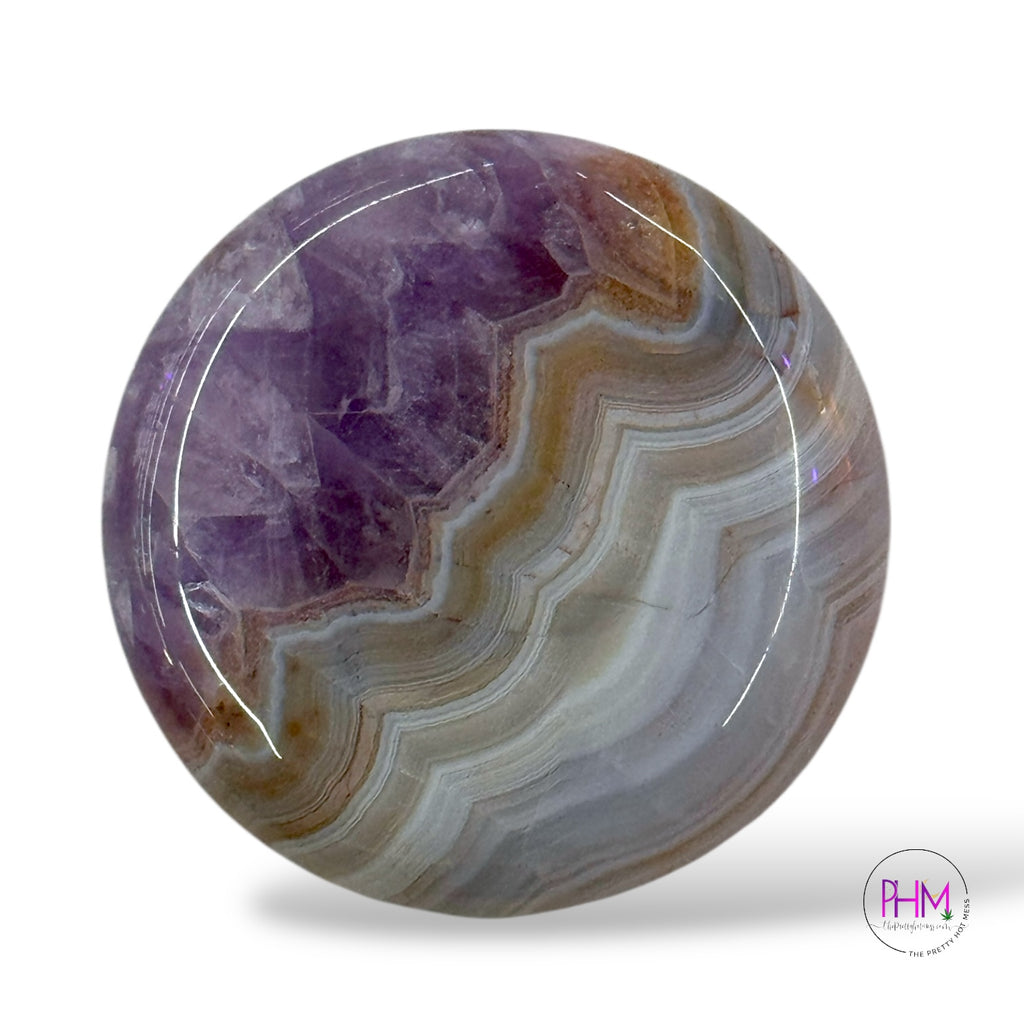 Enchanted Amethyst with Mexican Agate Round Palm Stones 💜🌎 – The Pretty ...