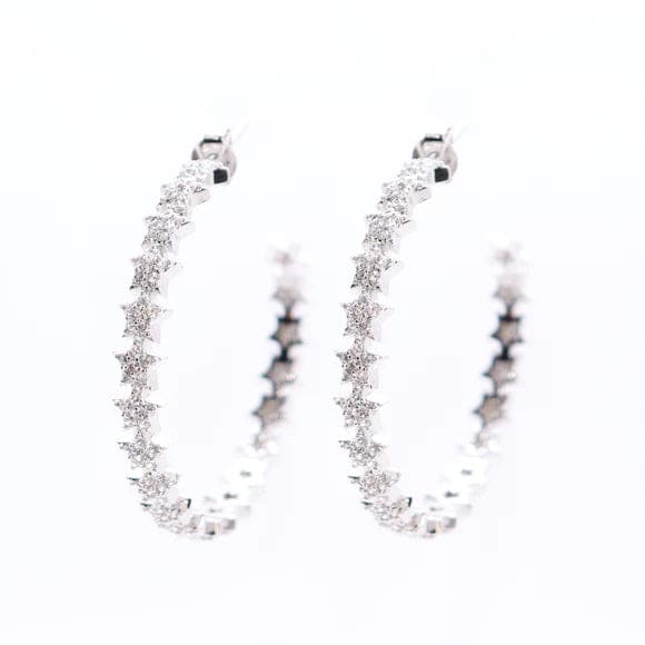 Juliet Silver Star Hoop Earrings The Pretty Hot Mess