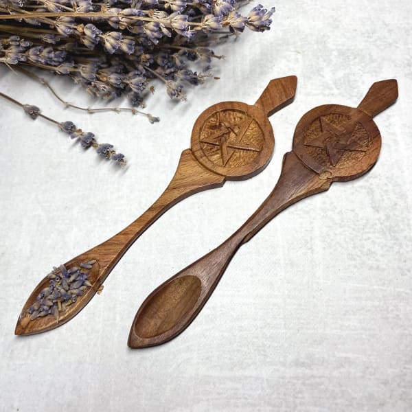 Pentagram Carved Wood Altar Spoon The Pretty Hot Mess