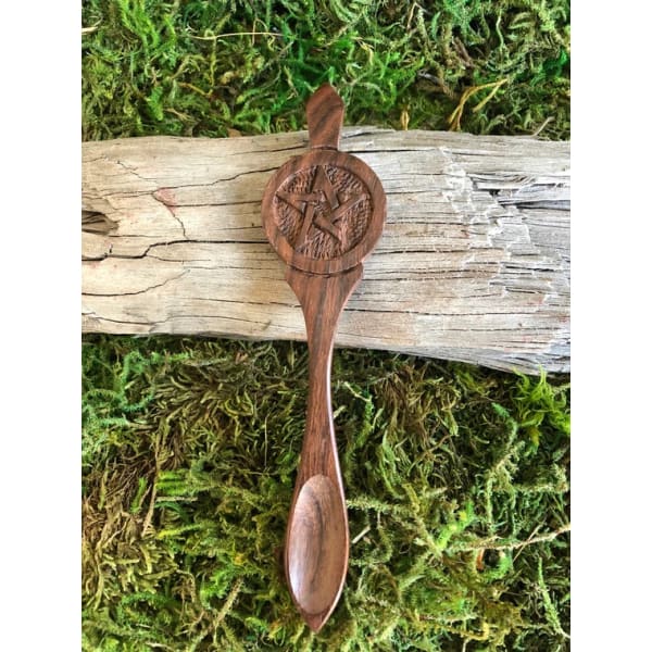 Pentagram Carved Wood Altar Spoon The Pretty Hot Mess
