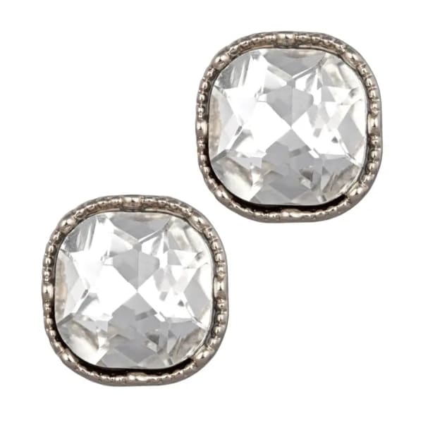 Silver Crystal Stud Earrings by Laura Janelle The Pretty – The Pretty ...